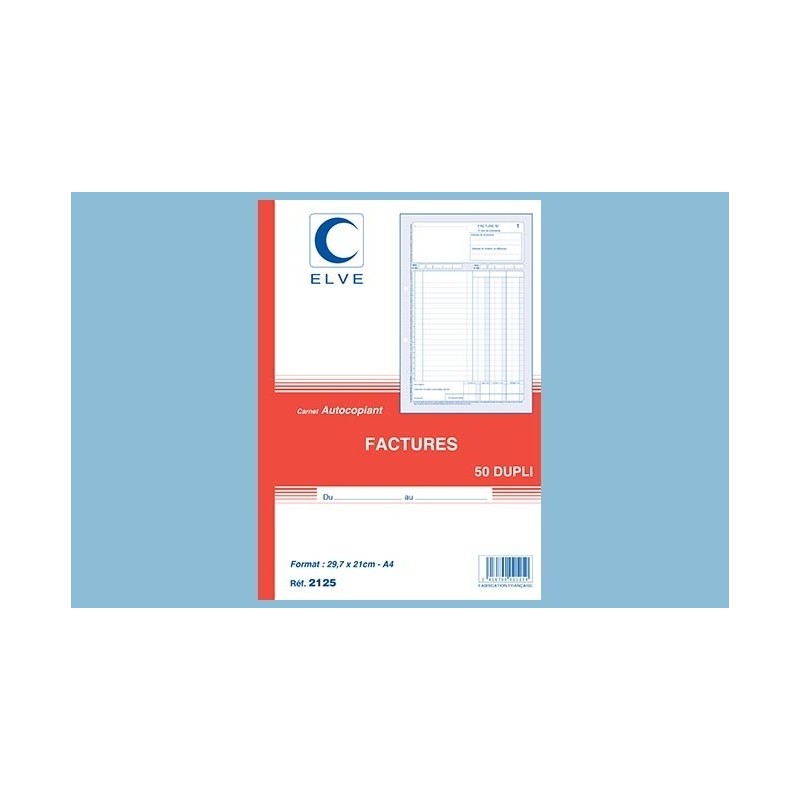 Carnet "Factures" - A4 - 50 dupli Elve